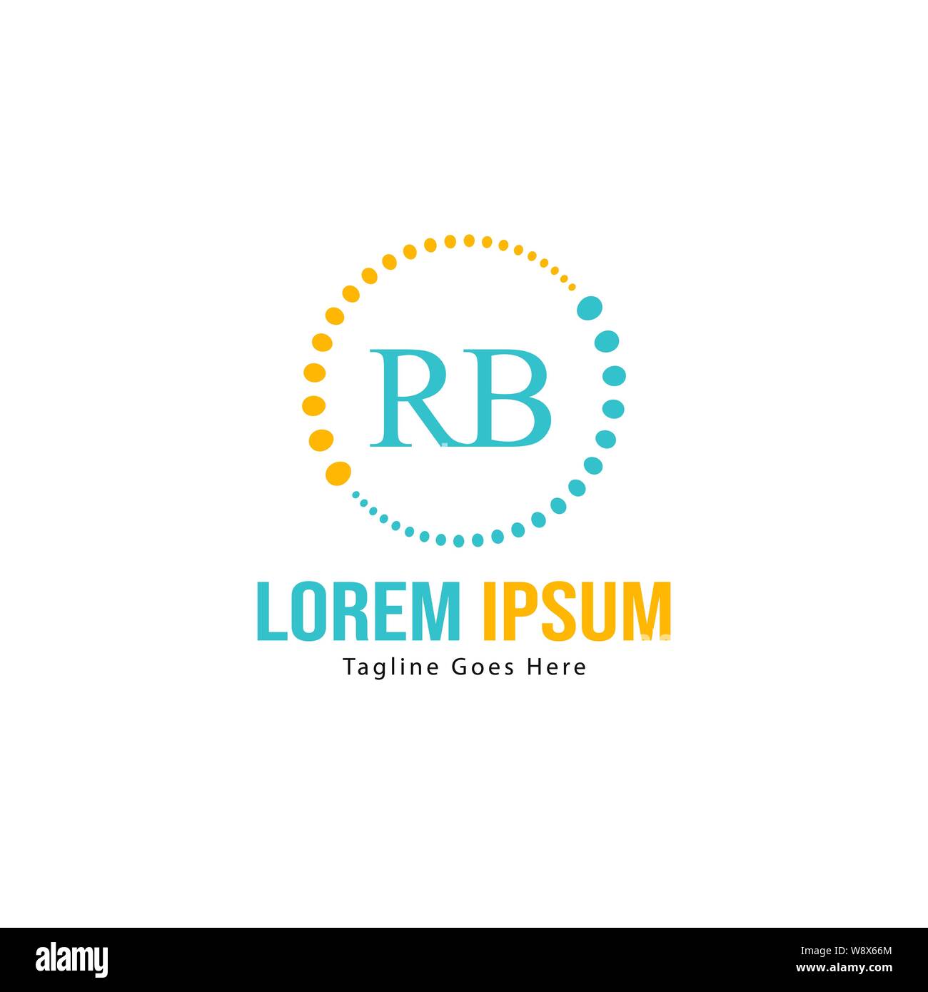 Initial RB logo template with modern frame. Minimalist RB letter logo vector illustration design ...