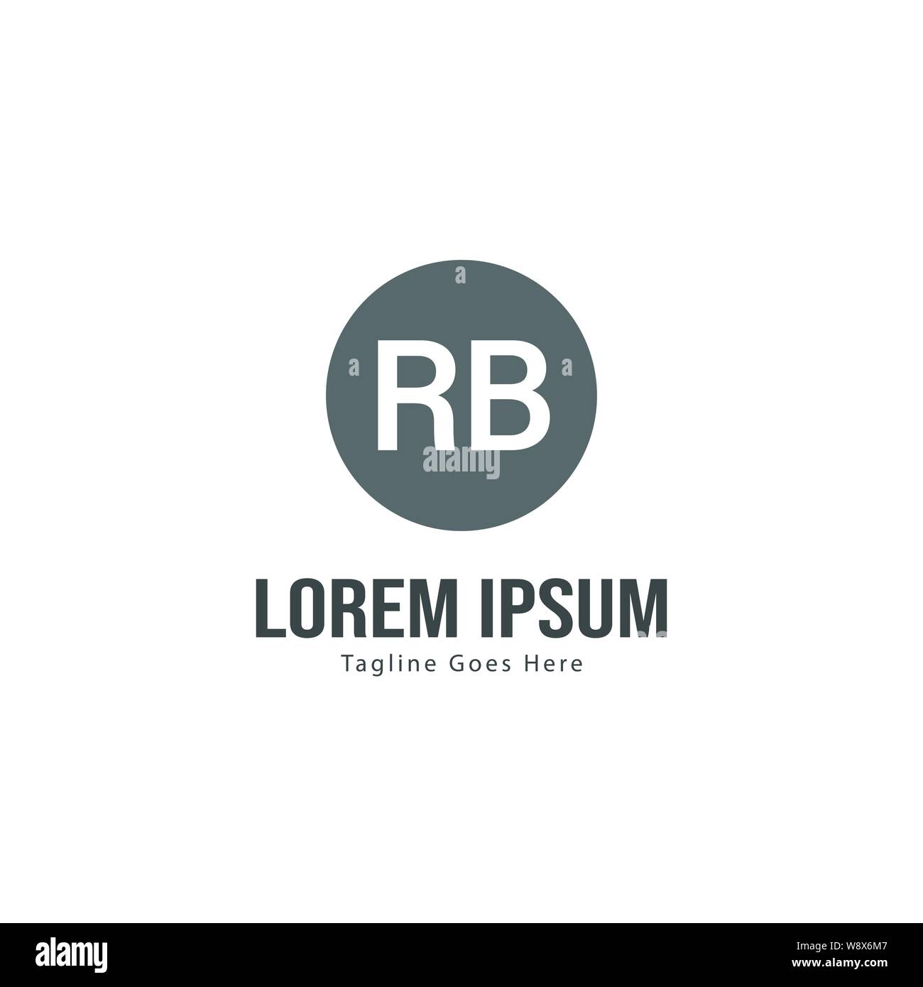 Initial RB logo template with modern frame. Minimalist RB letter logo ...