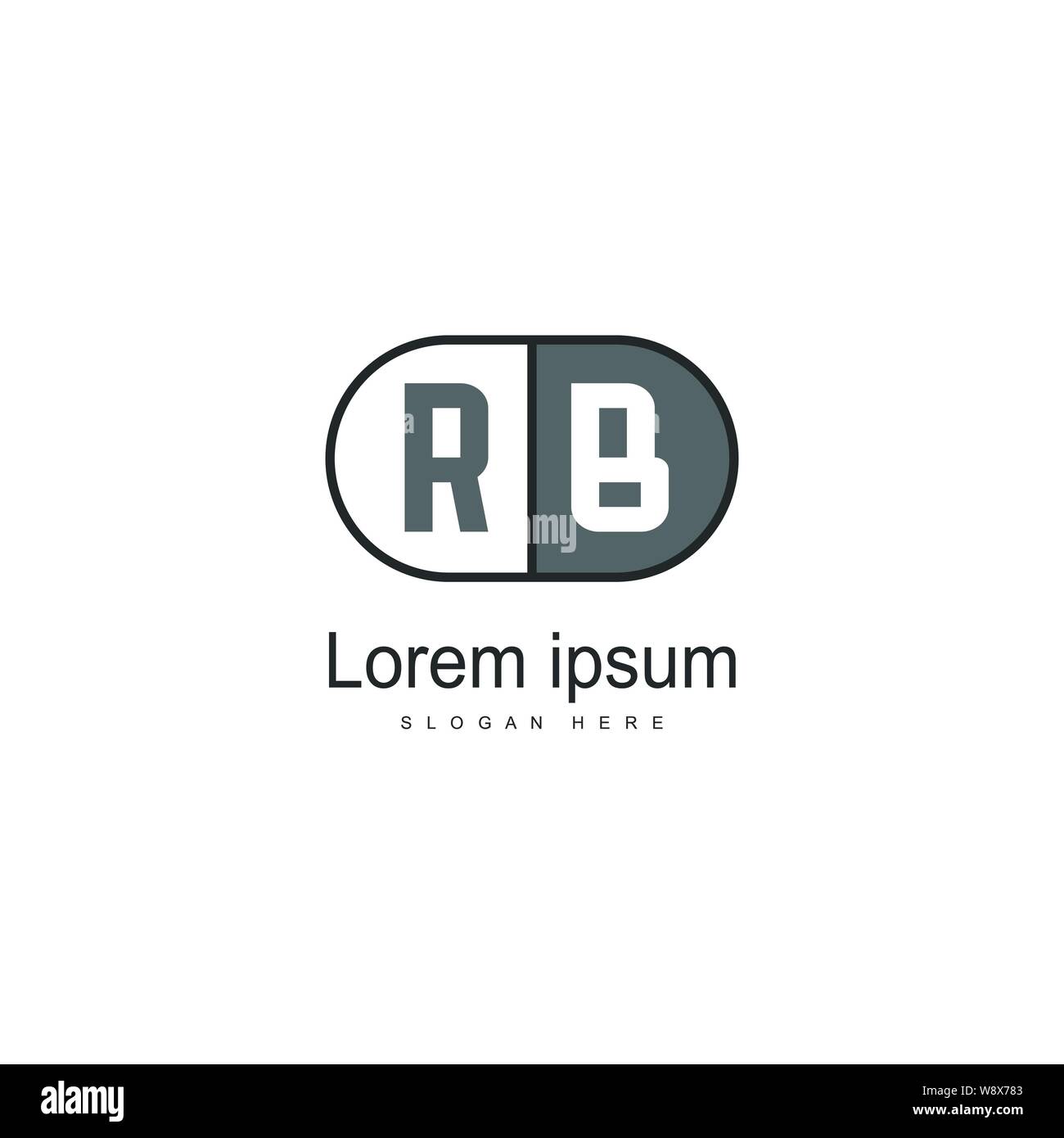 Initial RB logo template with modern frame. Minimalist RB letter logo ...