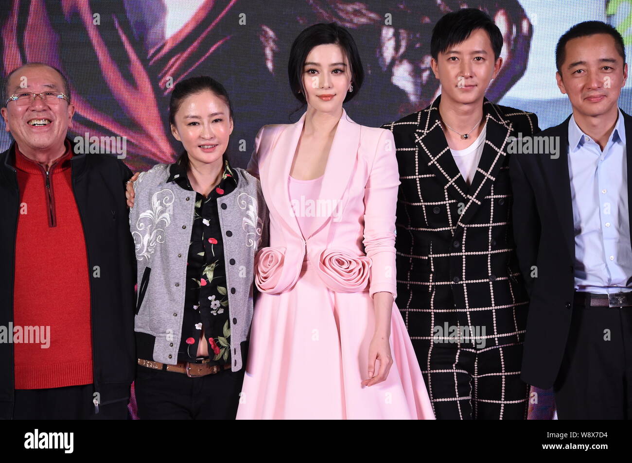 (From second left to right) Chinese director Li Yu, actress Fan ...