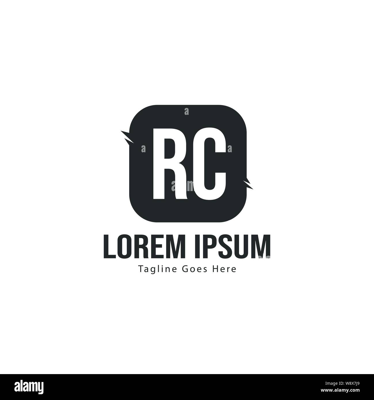 Initial RC logo template with modern frame. Minimalist RC letter logo ...