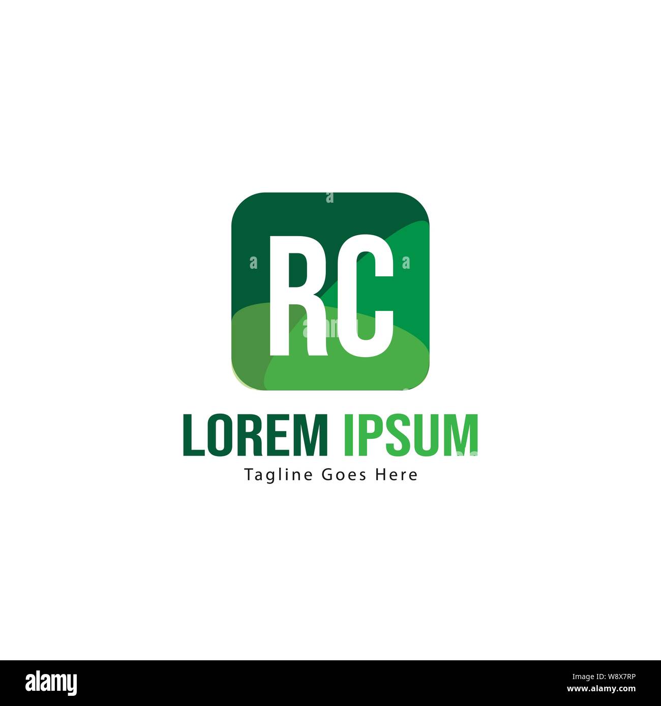 Initial RC logo template with modern frame. Minimalist RC letter logo ...