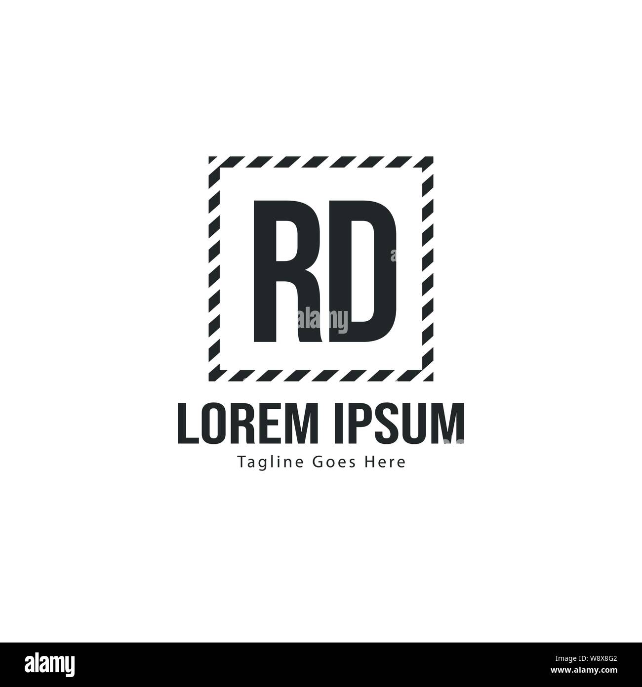Initial RD logo template with modern frame. Minimalist RD letter logo ...