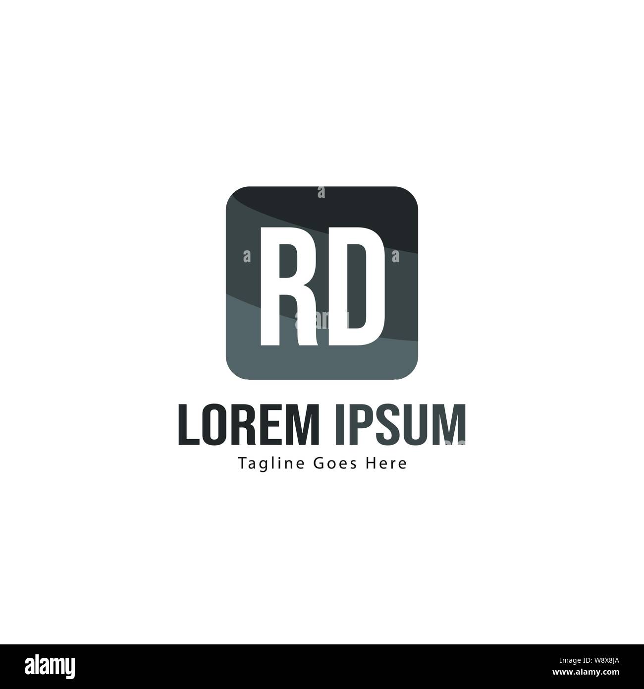 Initial RD logo template with modern frame. Minimalist RD letter logo ...