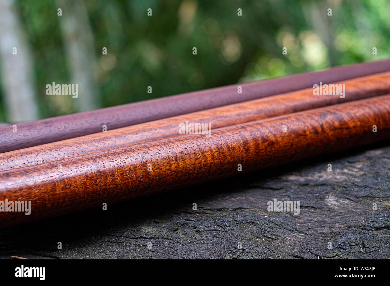 Wood logs round lath of Burma padauk, Exotic wooded beautiful pattern ...