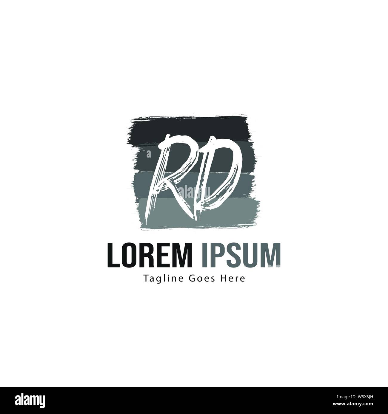 Initial RD logo template with modern frame. Minimalist RD letter logo ...