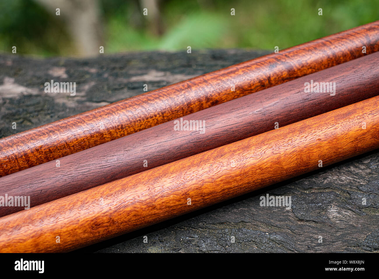 Wood logs round lath of Burma padauk, Exotic wooded beautiful pattern ...