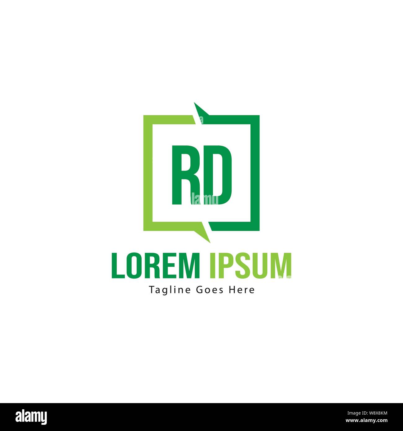 Initial RD logo template with modern frame. Minimalist RD letter logo ...