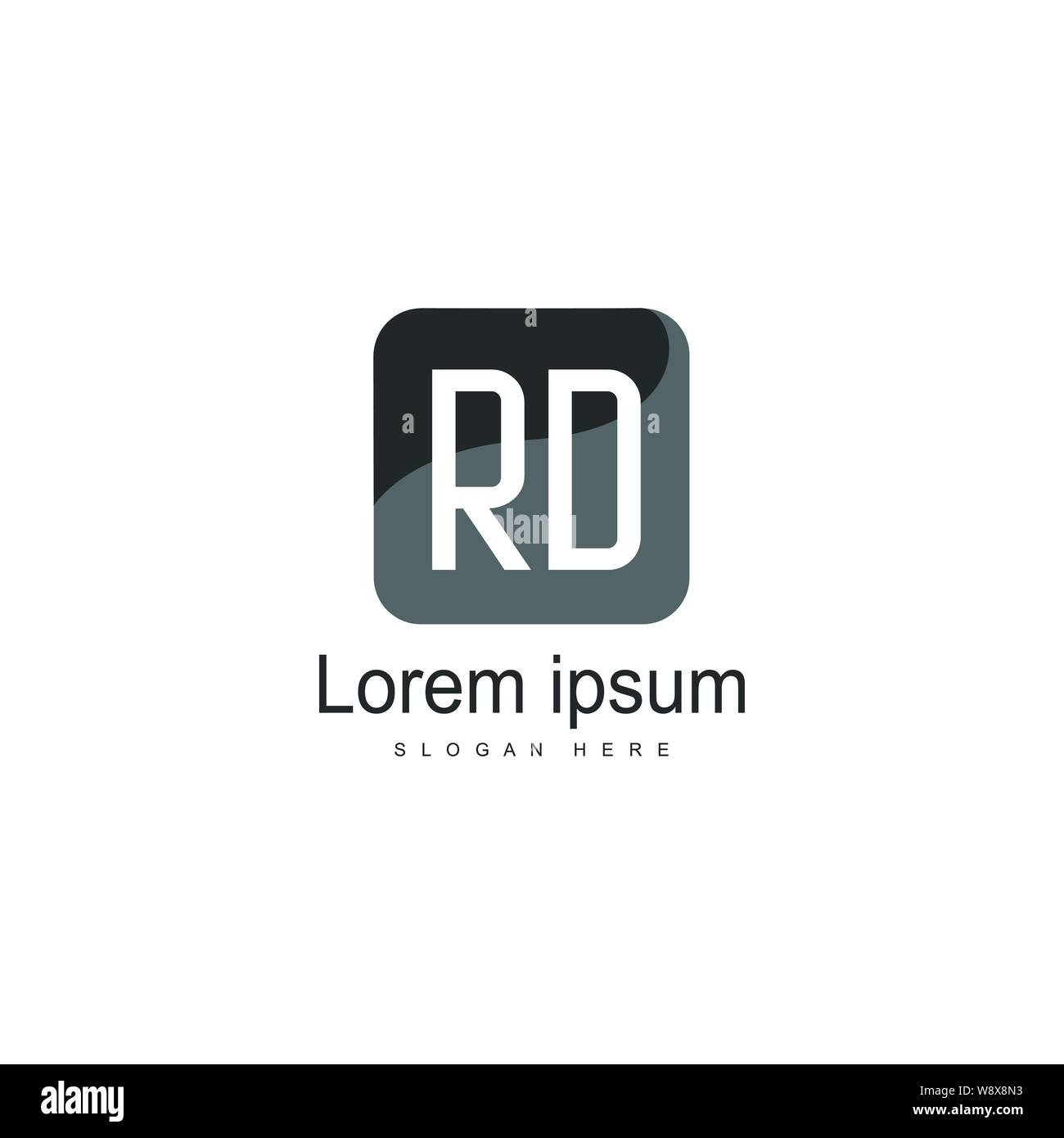 Initial RD logo template with modern frame. Minimalist RD letter logo ...