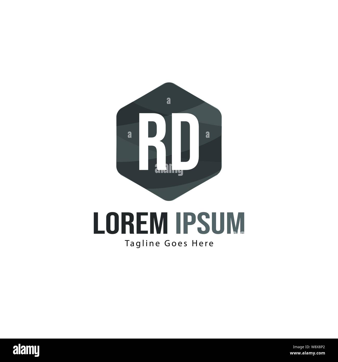 Initial RD logo template with modern frame. Minimalist RD letter logo ...