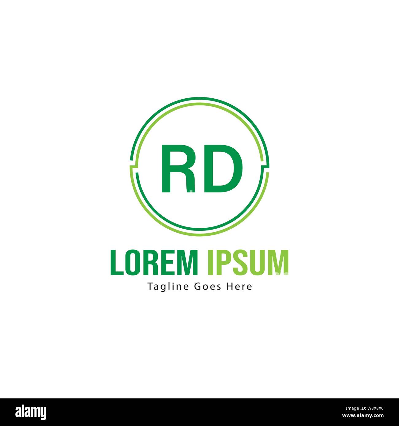 Initial RD logo template with modern frame. Minimalist RD letter logo ...
