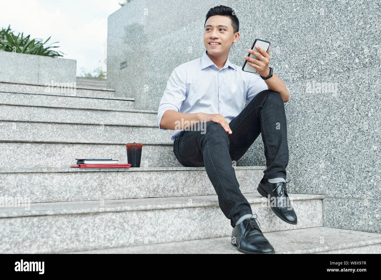 Resting sitting staircase steps hi-res stock photography and images - Alamy