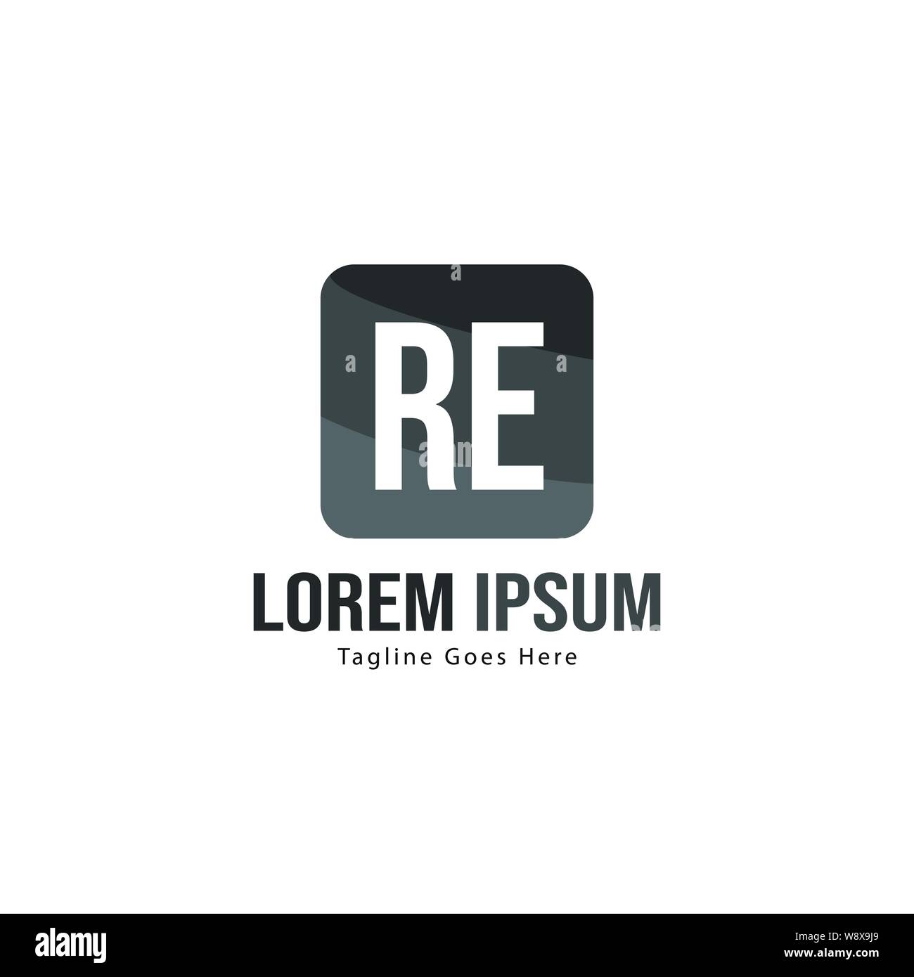 Initial RE logo template with modern frame. Minimalist RE letter logo ...