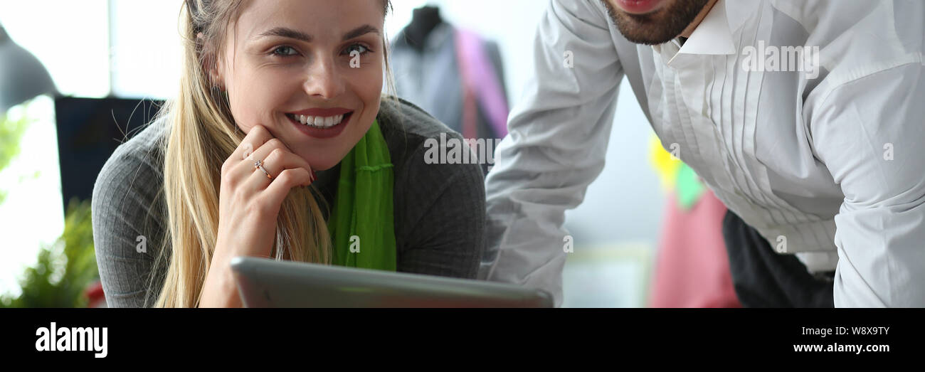 Modern Technology in Dressmaking Sewing Service Stock Photo - Alamy
