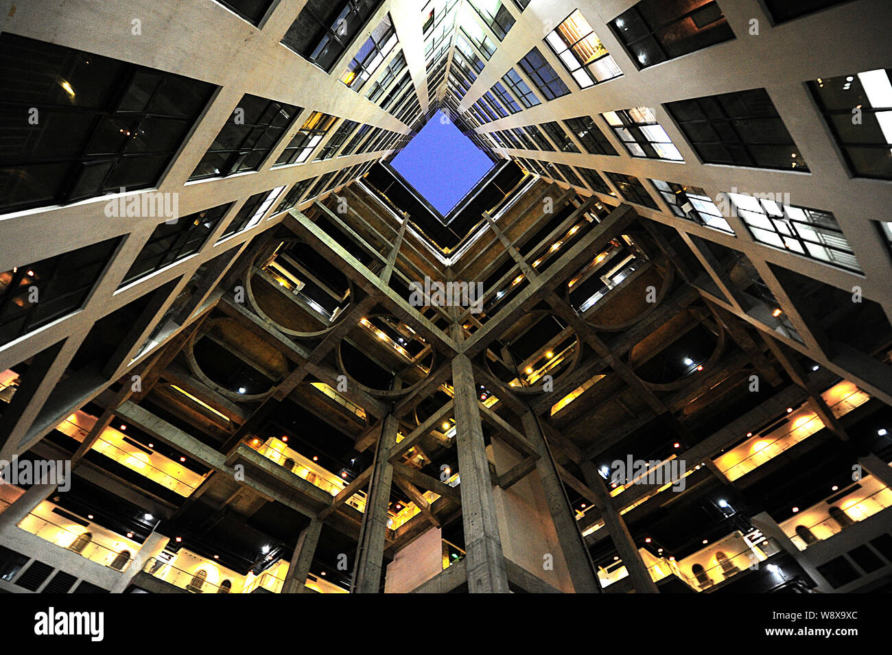 Interior view of the Pyramid-shape office building in Kunshan city ...