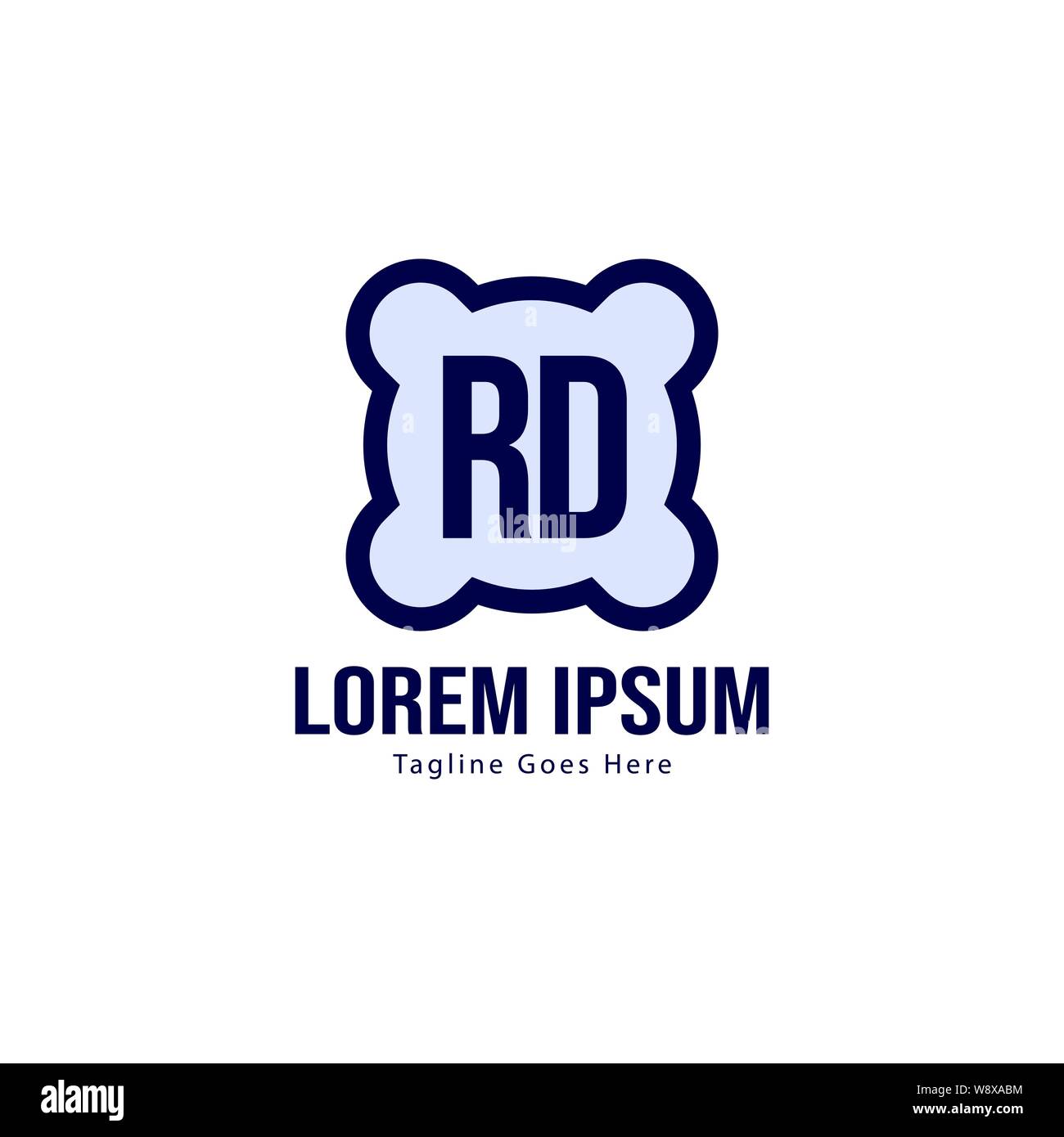 Initial RD logo template with modern frame. Minimalist RD letter logo ...