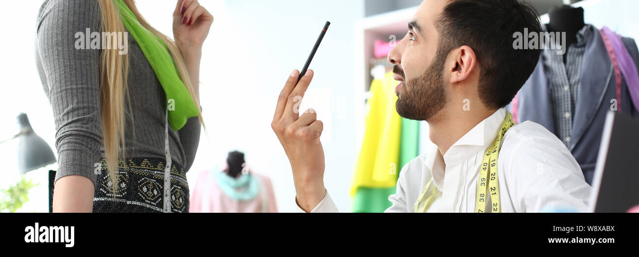 Tailoring Process Fashion Outfit Creating Concept Stock Photo - Alamy