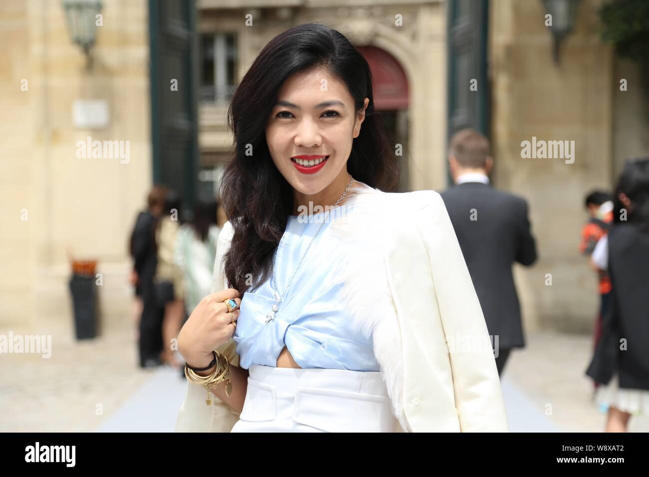 Su Mang, editor-in-chief of Harpers Bazaar China, arrives for Dior Fall ...