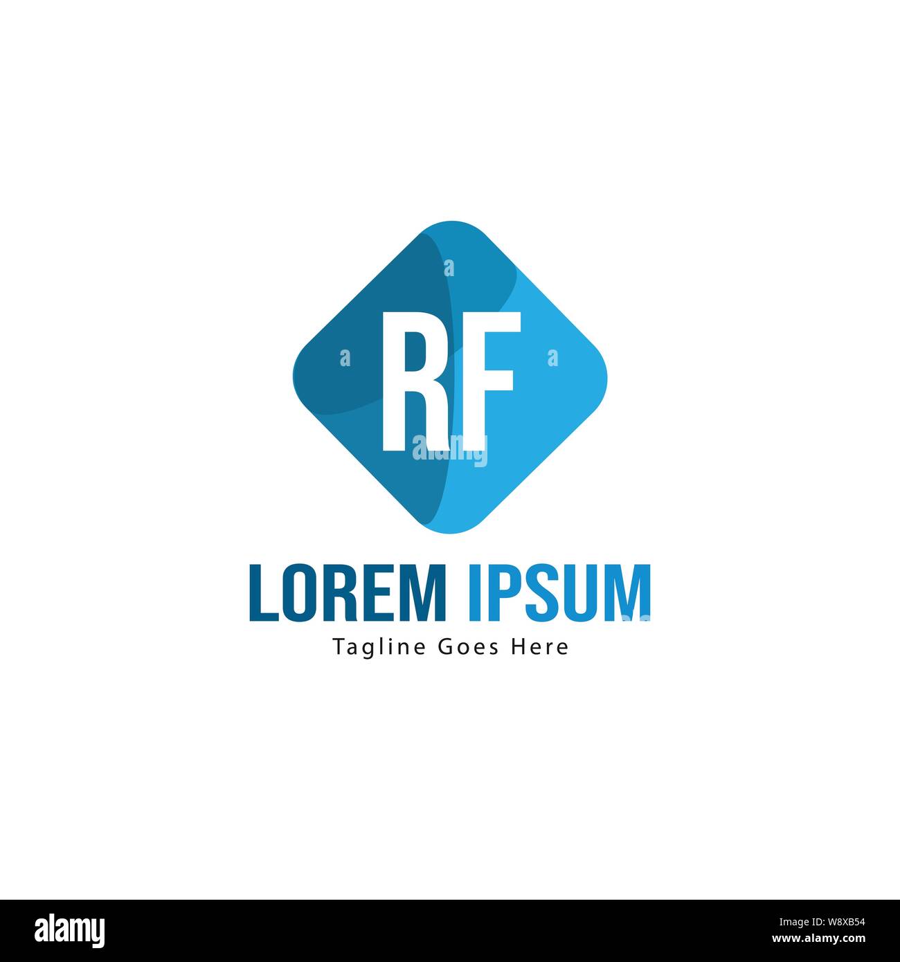 Initial RF logo template with modern frame. Minimalist RF letter logo ...