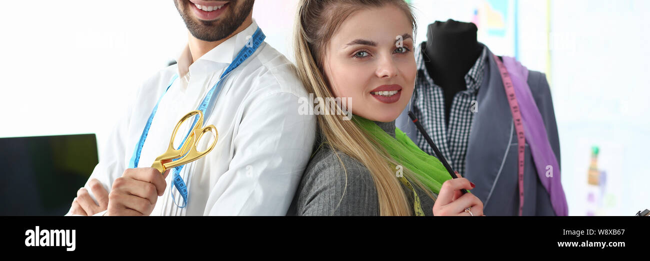 Fashion Sewing or Dressmaking Teamwork Concept Stock Photo - Alamy