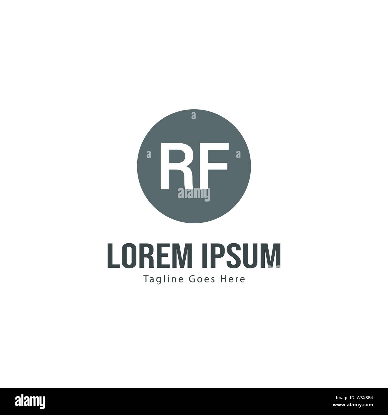 Initial RF logo template with modern frame. Minimalist RF letter logo ...