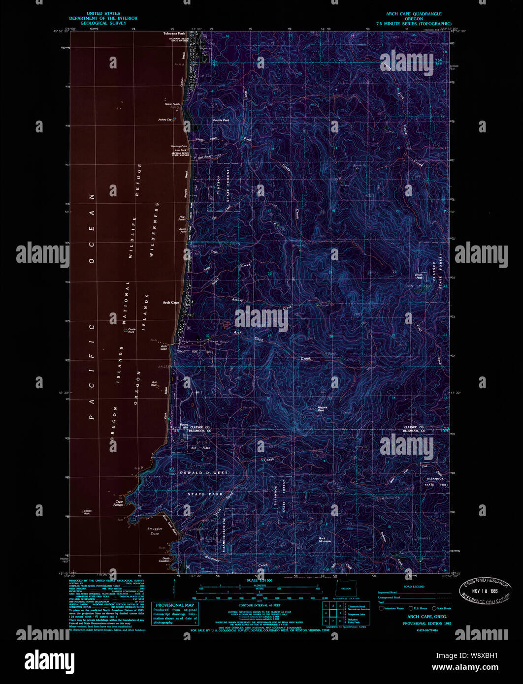 Map of arch cape oregon hi-res stock photography and images - Alamy