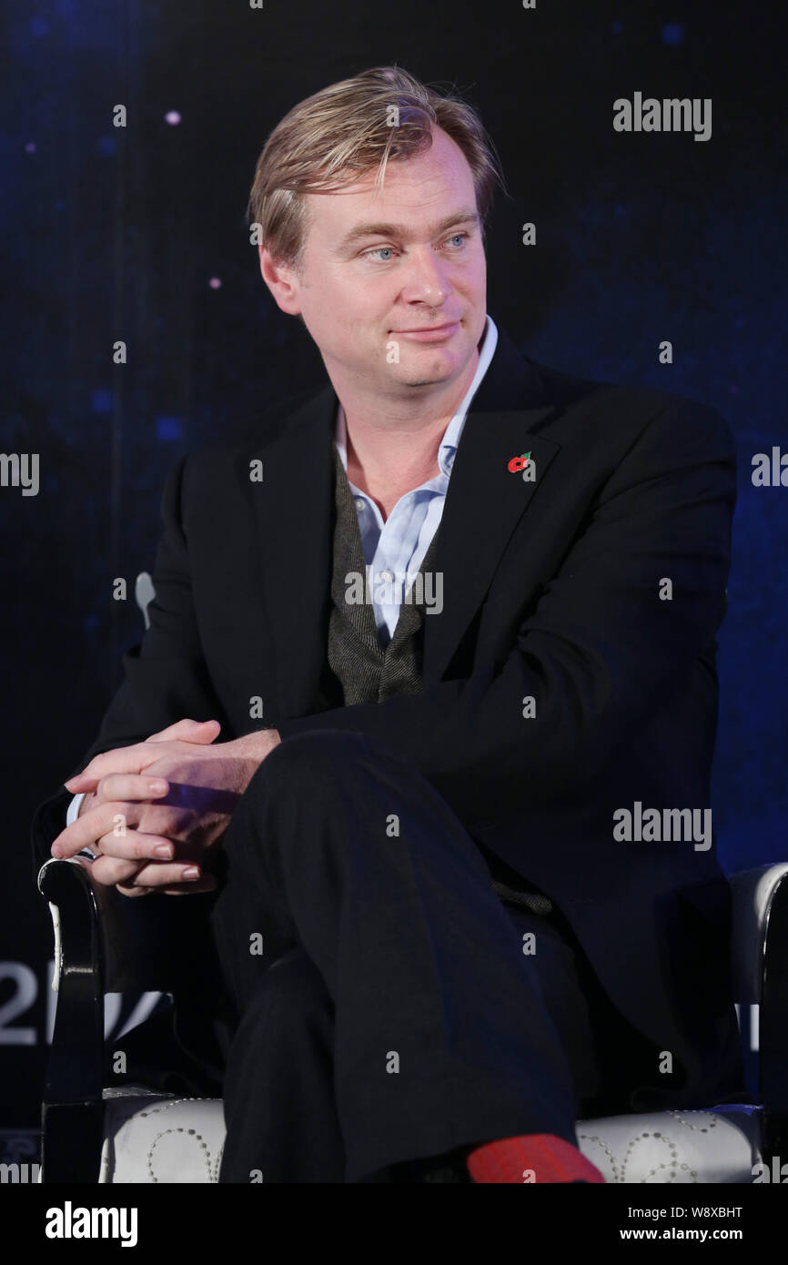 British film director Christopher Nolan attends a press conference for ...