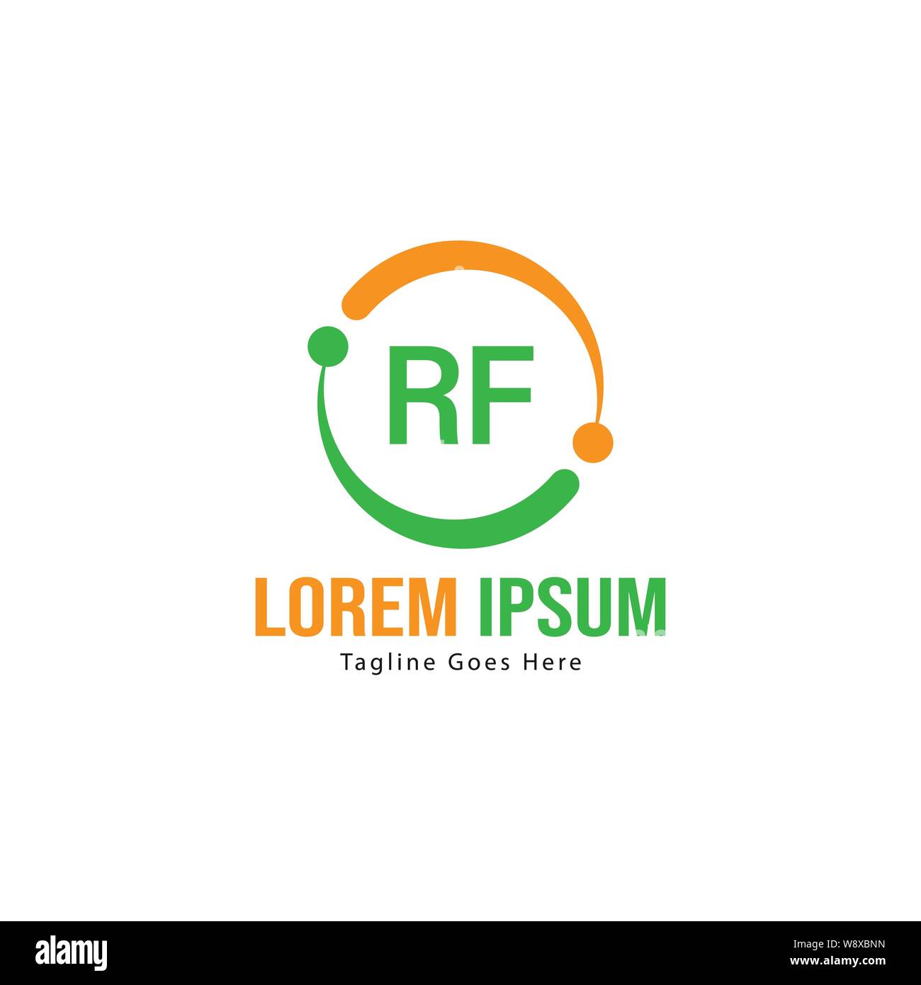 Initial RF logo template with modern frame. Minimalist RF letter logo ...