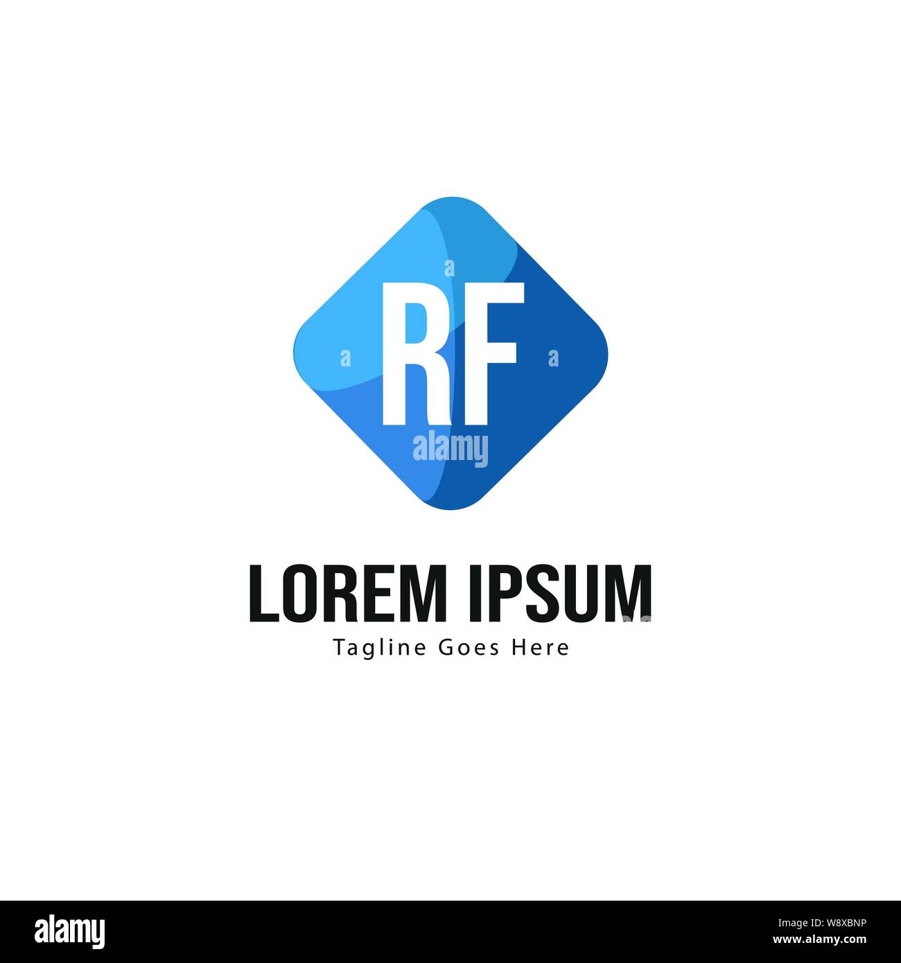 Initial RF logo template with modern frame. Minimalist RF letter logo ...