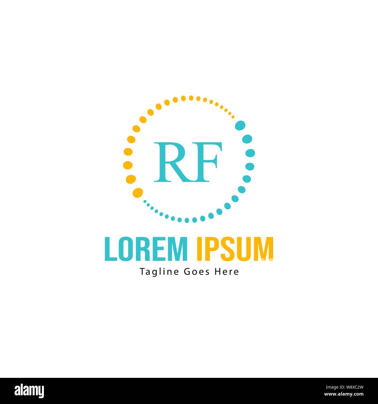 Initial RF logo template with modern frame. Minimalist RF letter logo ...