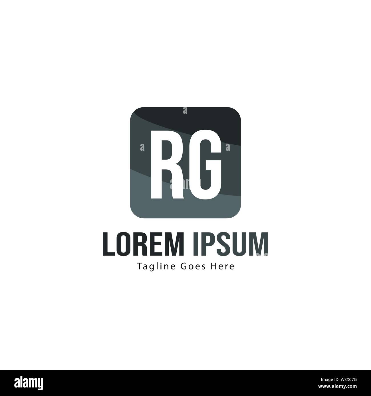 Initial RG logo template with modern frame. Minimalist RG letter logo ...