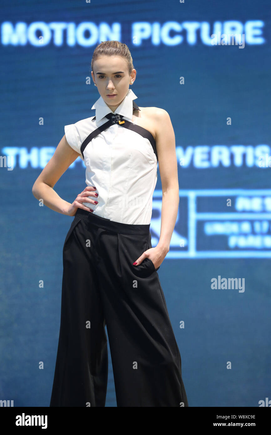 A model displays wearable technology during the GSMA-360Fashion & Tech ...
