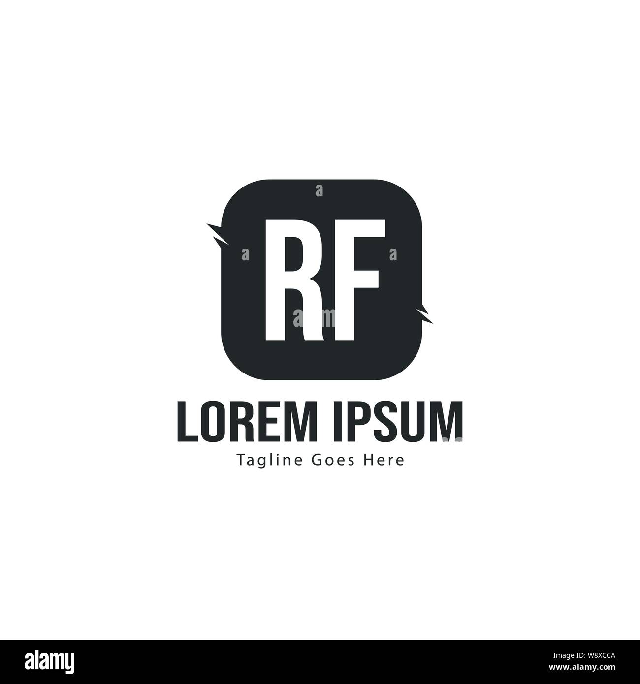 Initial RF logo template with modern frame. Minimalist RF letter logo ...