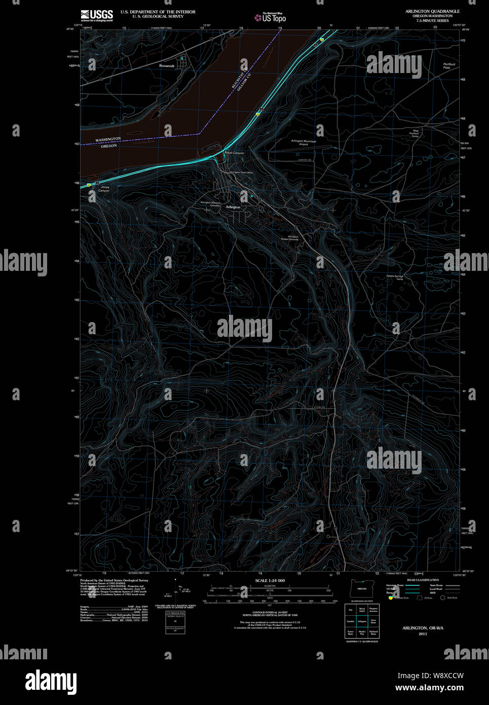 Map of arlington oregon hi-res stock photography and images - Alamy