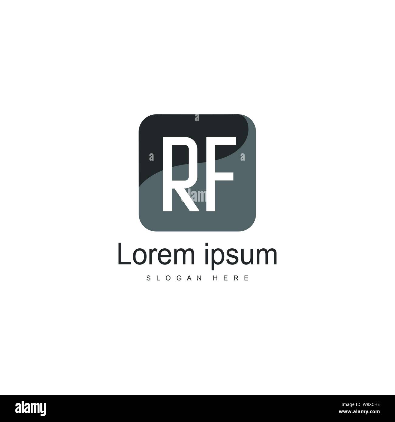 Initial RF logo template with modern frame. Minimalist RF letter logo ...