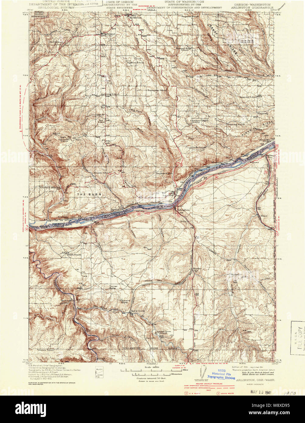 Map of arlington oregon hi-res stock photography and images - Alamy