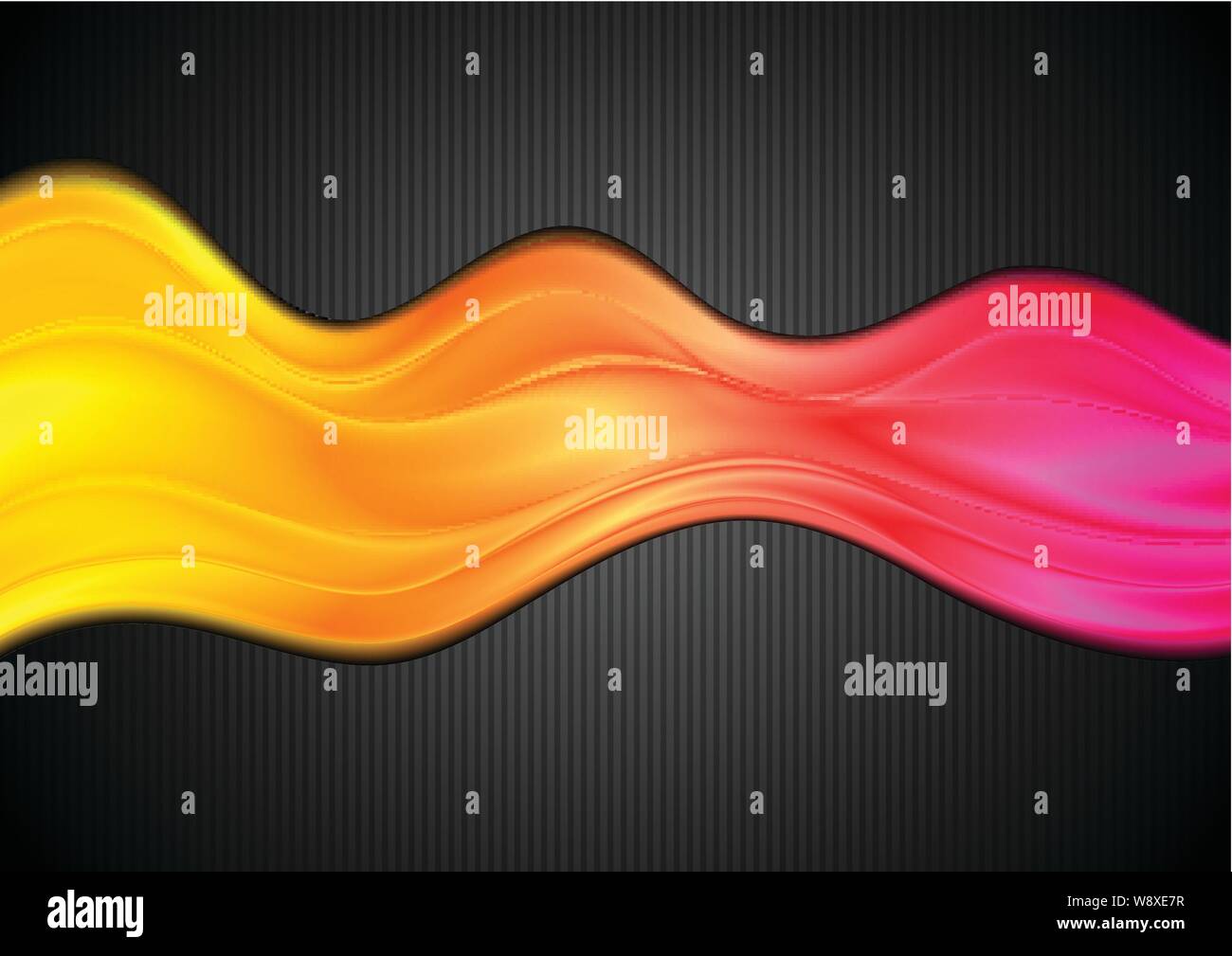 Glowing bright waves on black background. Vector design Stock Vector ...