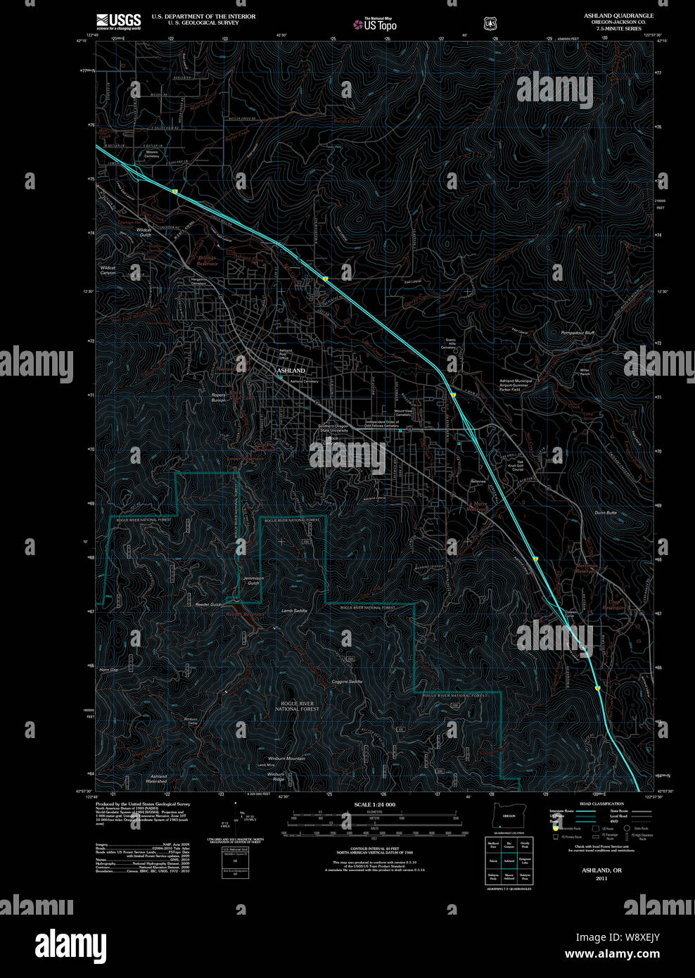 Map of ashland oregon hi-res stock photography and images - Alamy