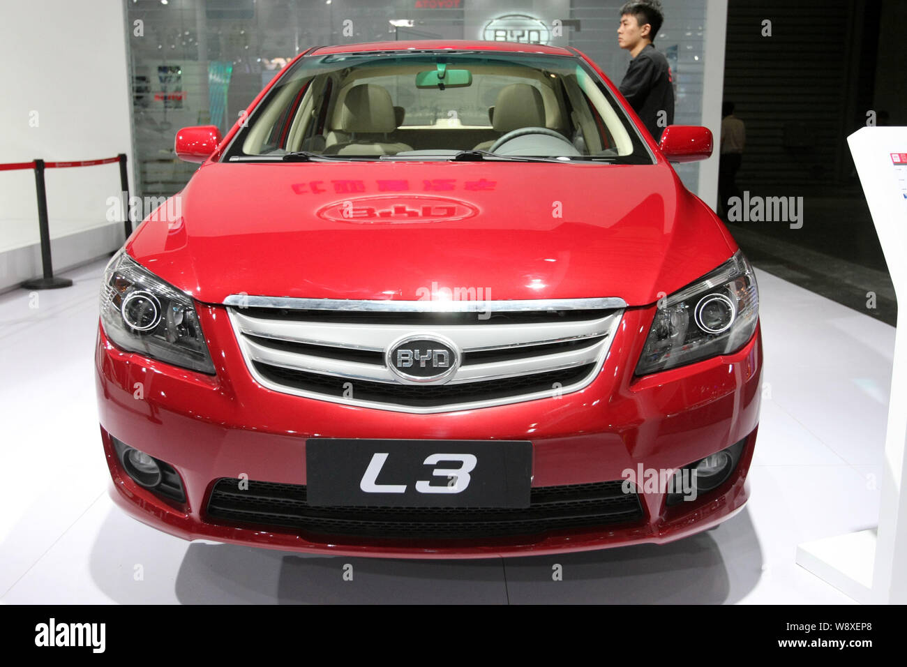 --FILE--A BYD L3 is displayed during an auto show in Shanghai, China ...