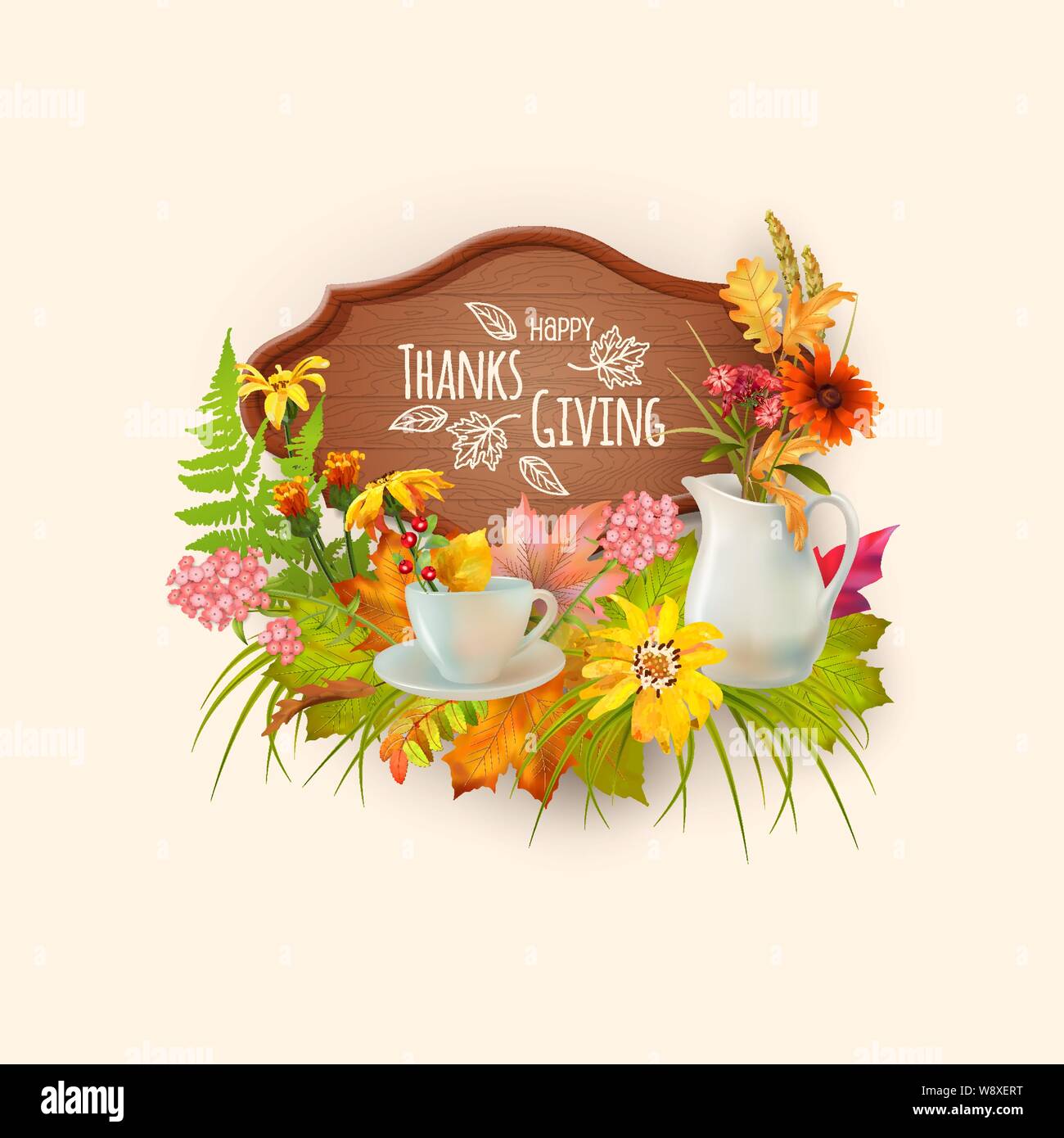 Happy Thanksgiving Card Stock Vector Image & Art - Alamy