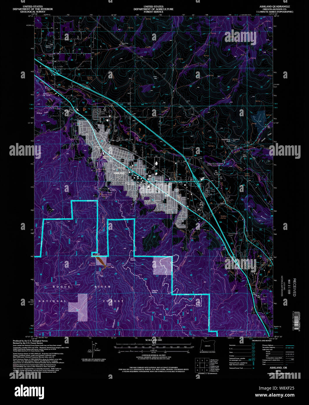 Map of ashland oregon hi-res stock photography and images - Alamy