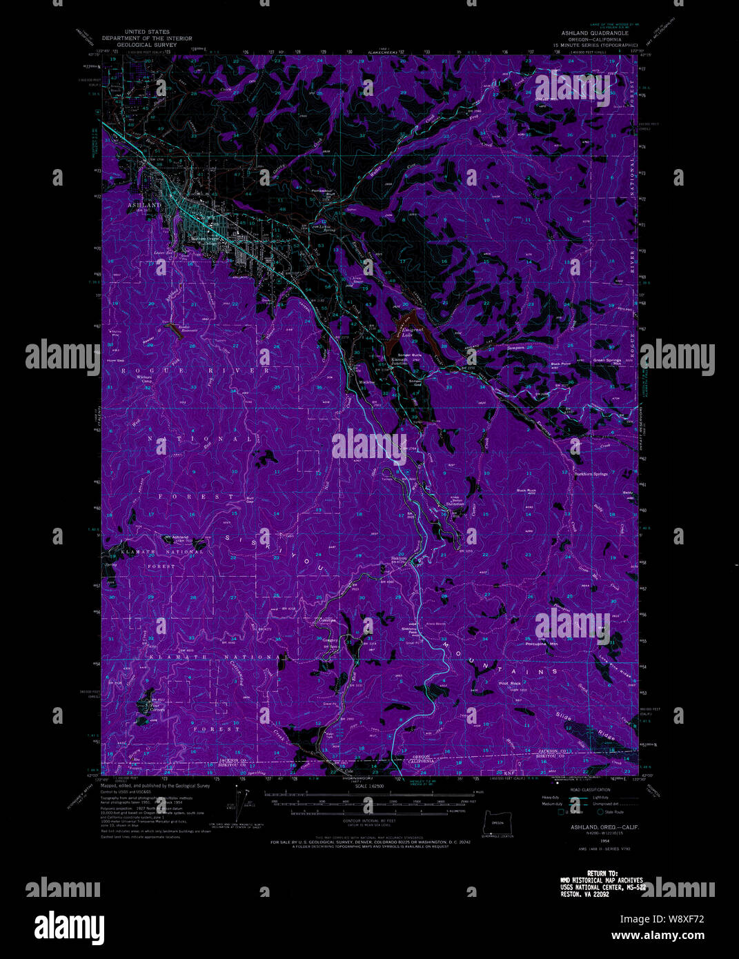 Map of ashland oregon hi-res stock photography and images - Alamy
