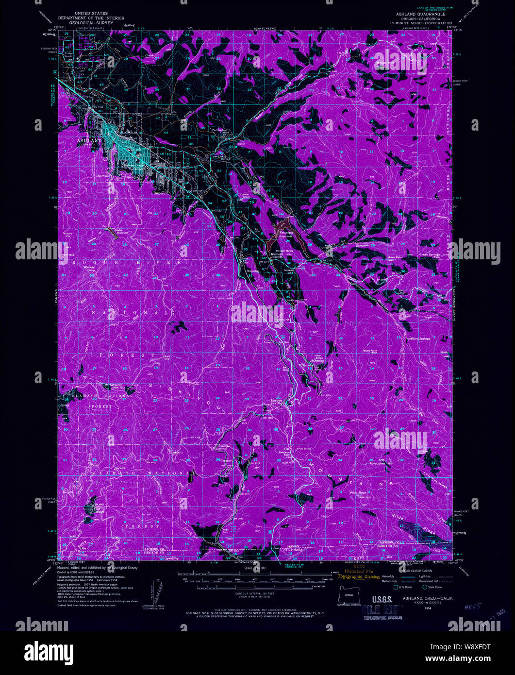 Map of ashland oregon hi-res stock photography and images - Alamy
