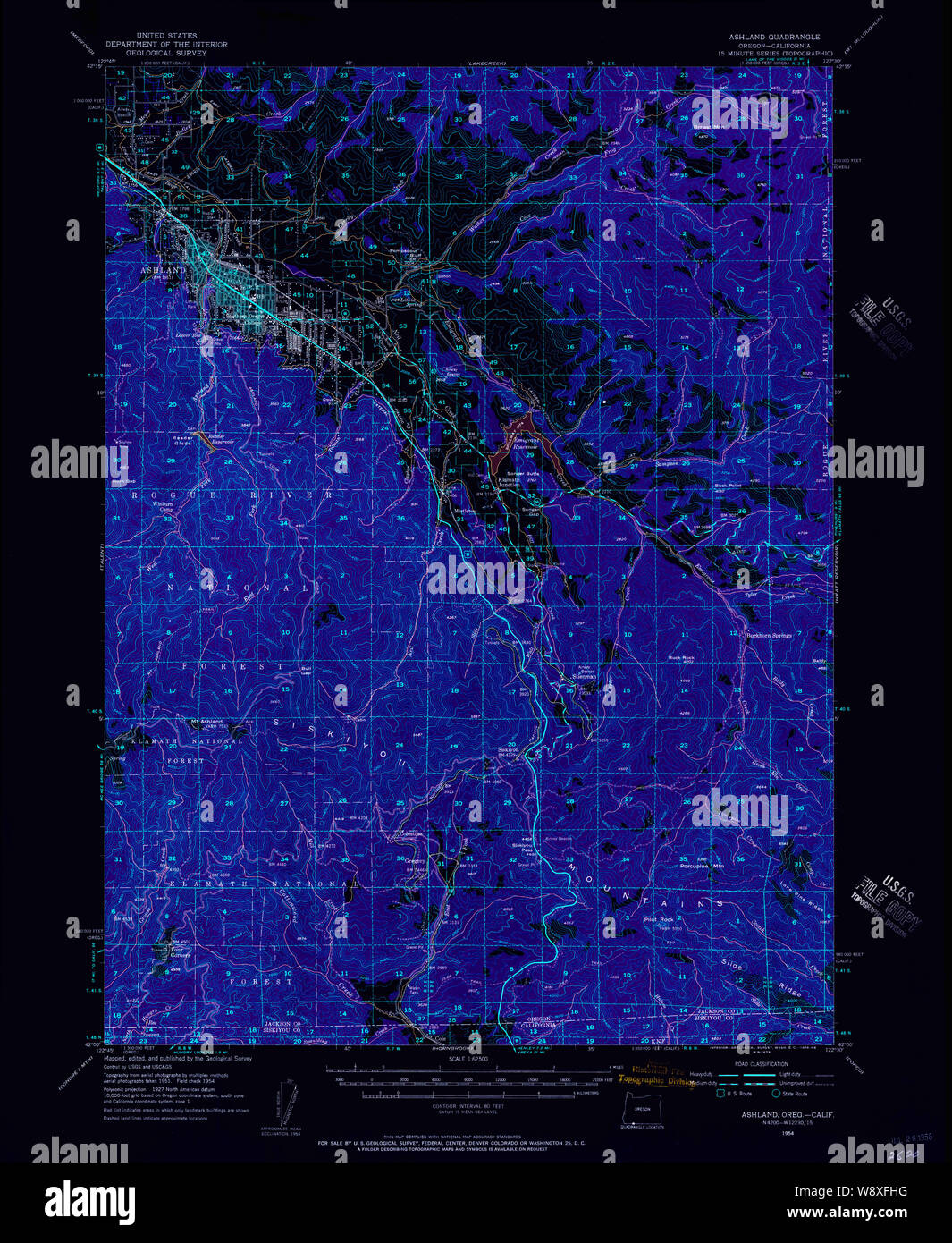 Map of ashland oregon hi-res stock photography and images - Alamy