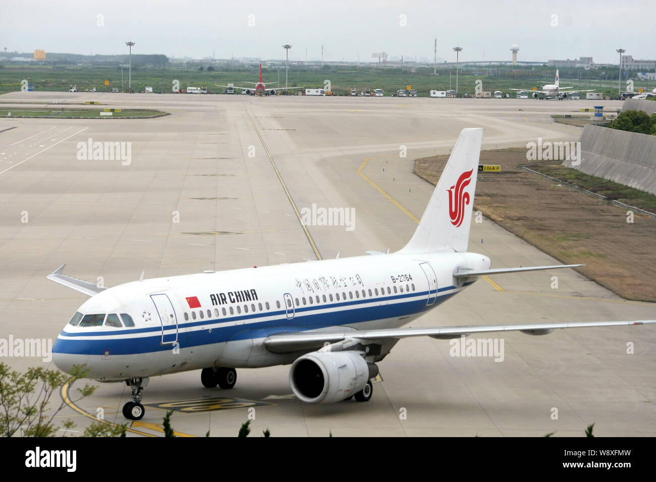 --FILE--A plane of Air China is pictured at the Shanghai Hongqiao ...