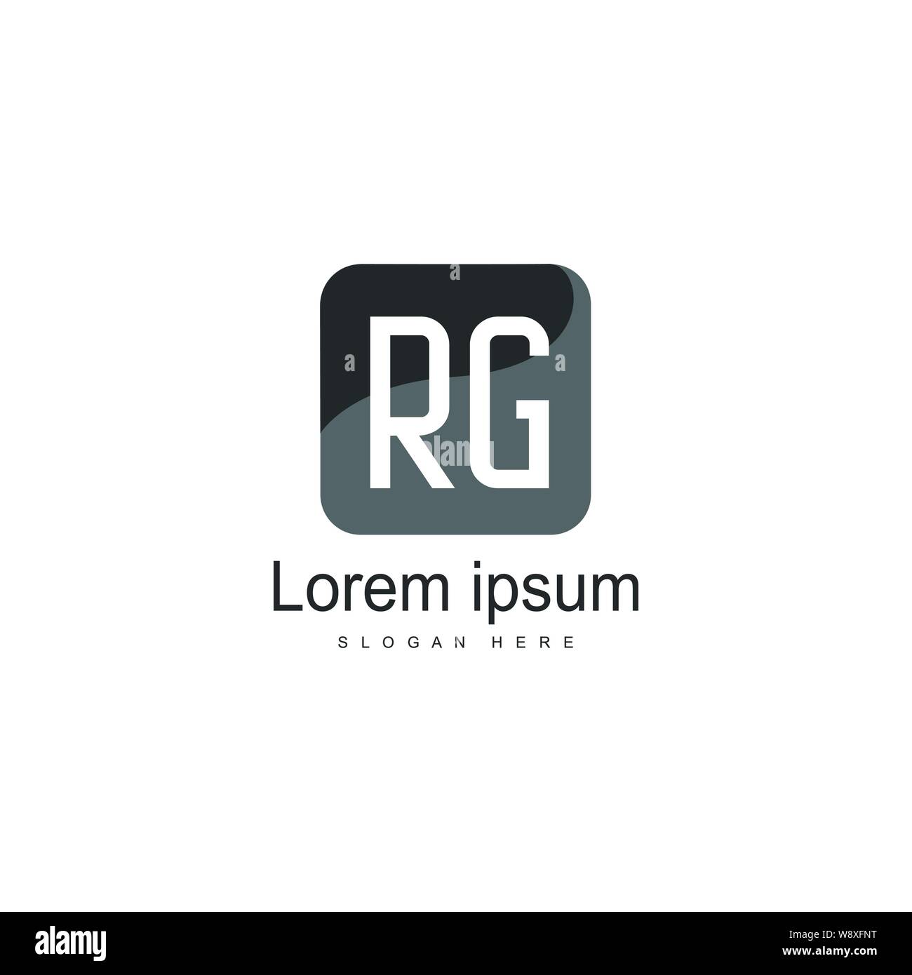 Initial RG logo template with modern frame. Minimalist RG letter logo ...