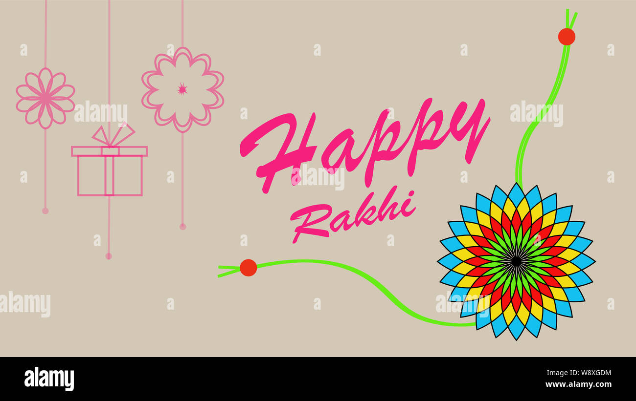 Rakhi Festival Background Design with Creative Rakhi Illustration Stock ...