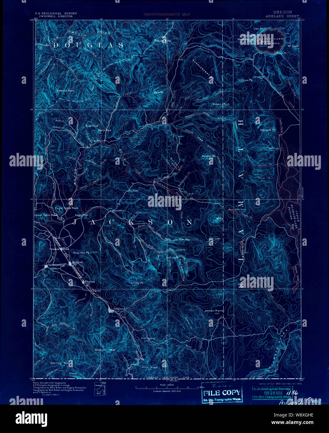 Map of ashland oregon hi-res stock photography and images - Alamy