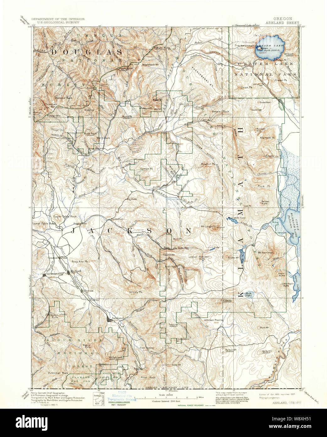 1897 oregon map hi-res stock photography and images - Alamy