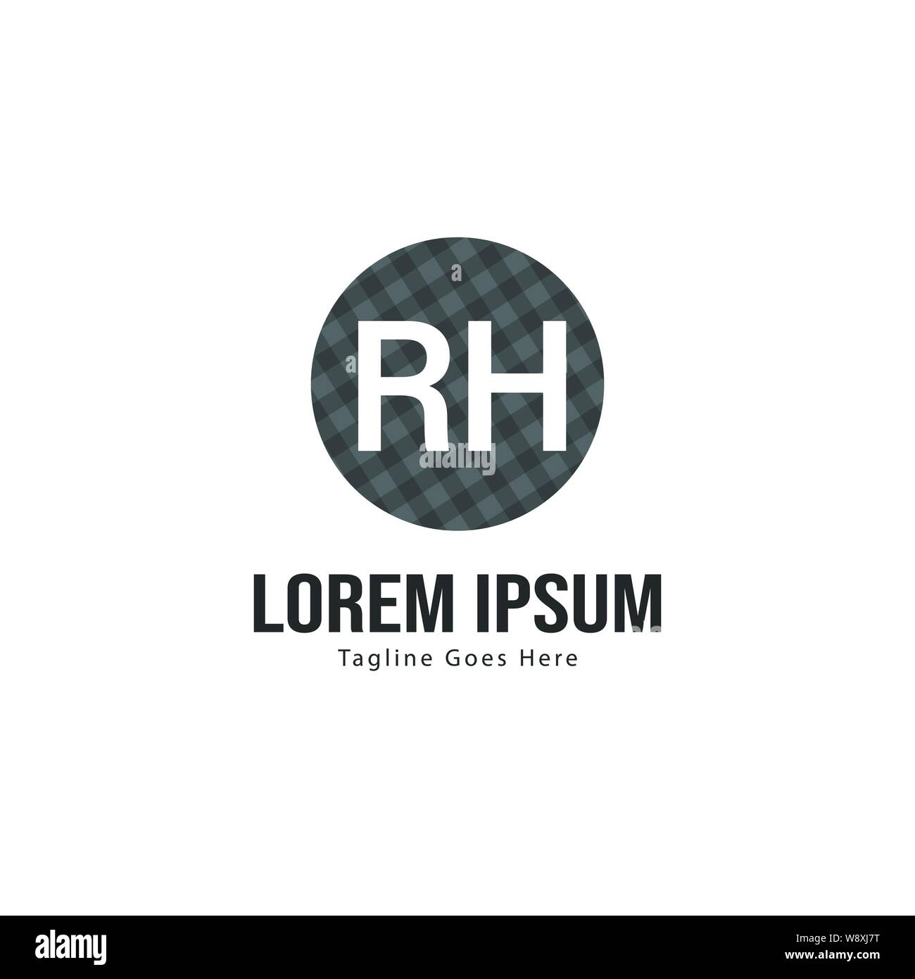 Initial RH logo template with modern frame. Minimalist RH letter logo ...